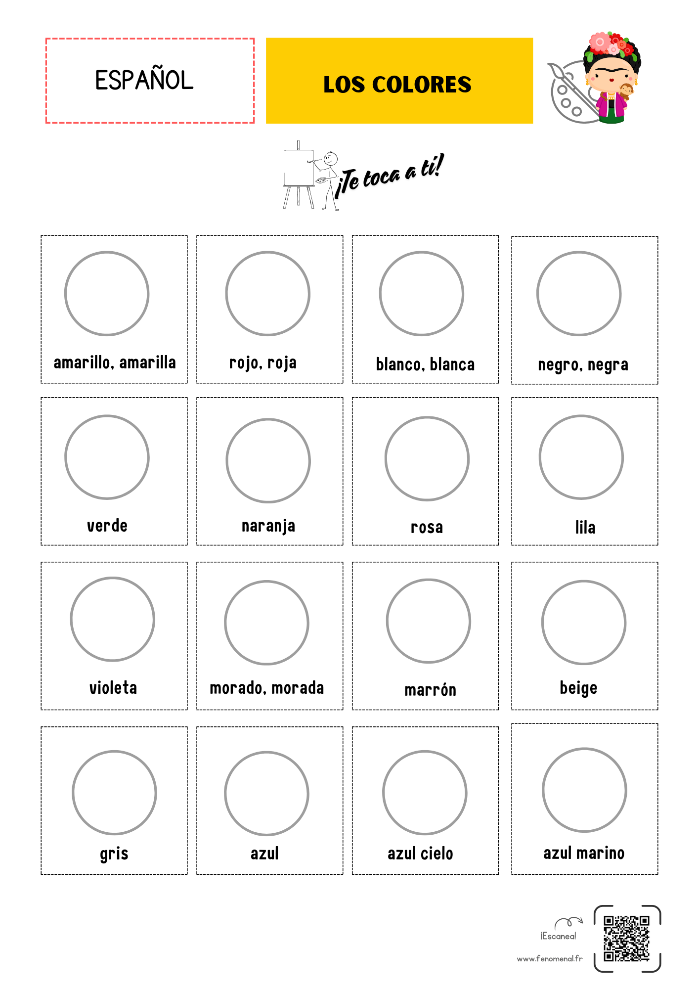 Fichas de vocabulario y gramática – ¡Fenomenal!